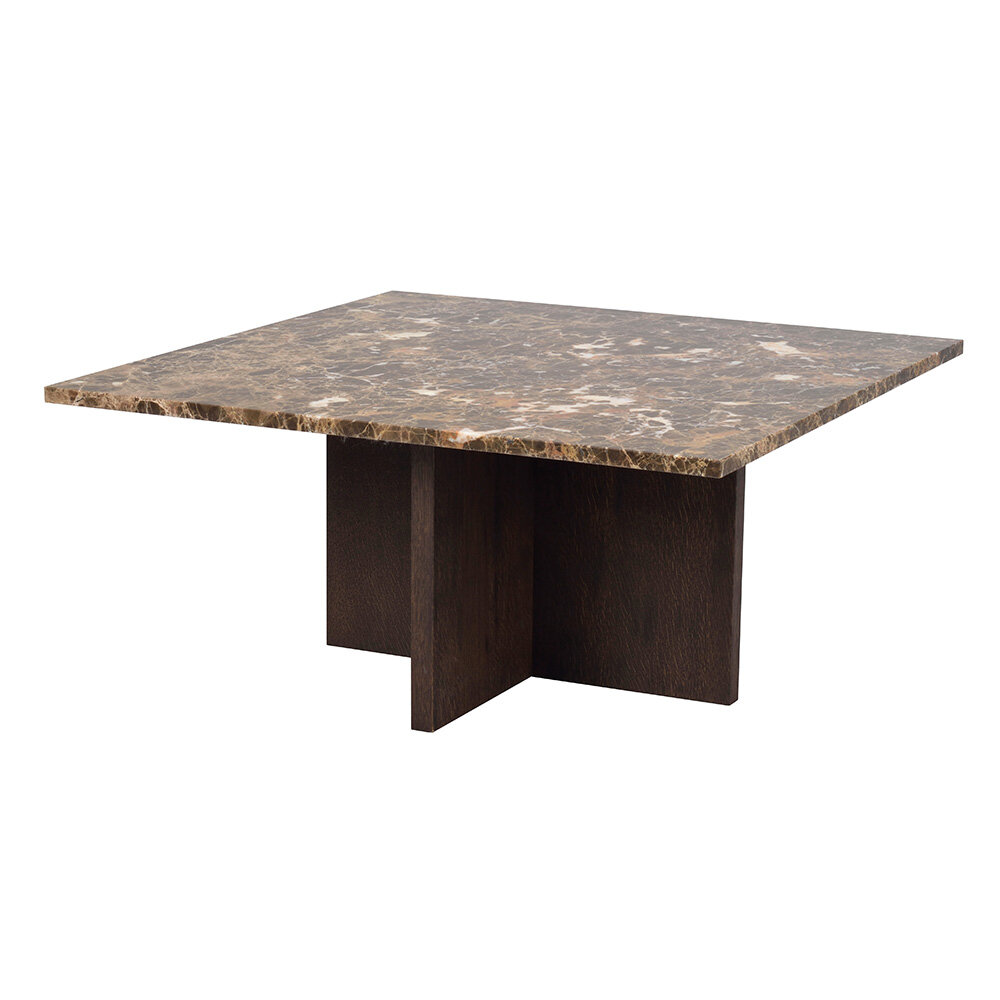 Brooksville Soffbord 90x90cm | Brun marmor - Möbelmästarna